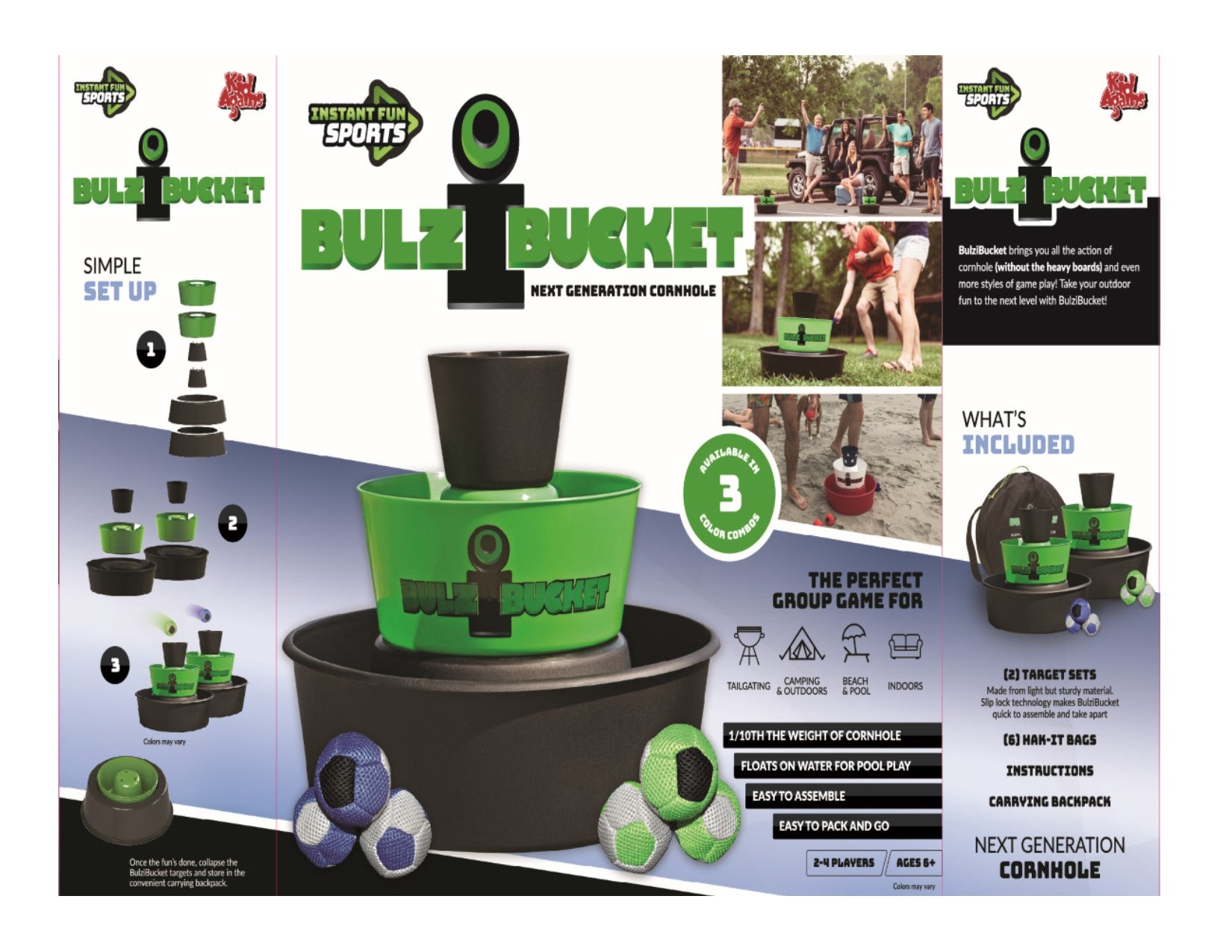 BULZiBUCKET - Next Generation Cornhole, Indoor/Outdoor, Land and Pool ...